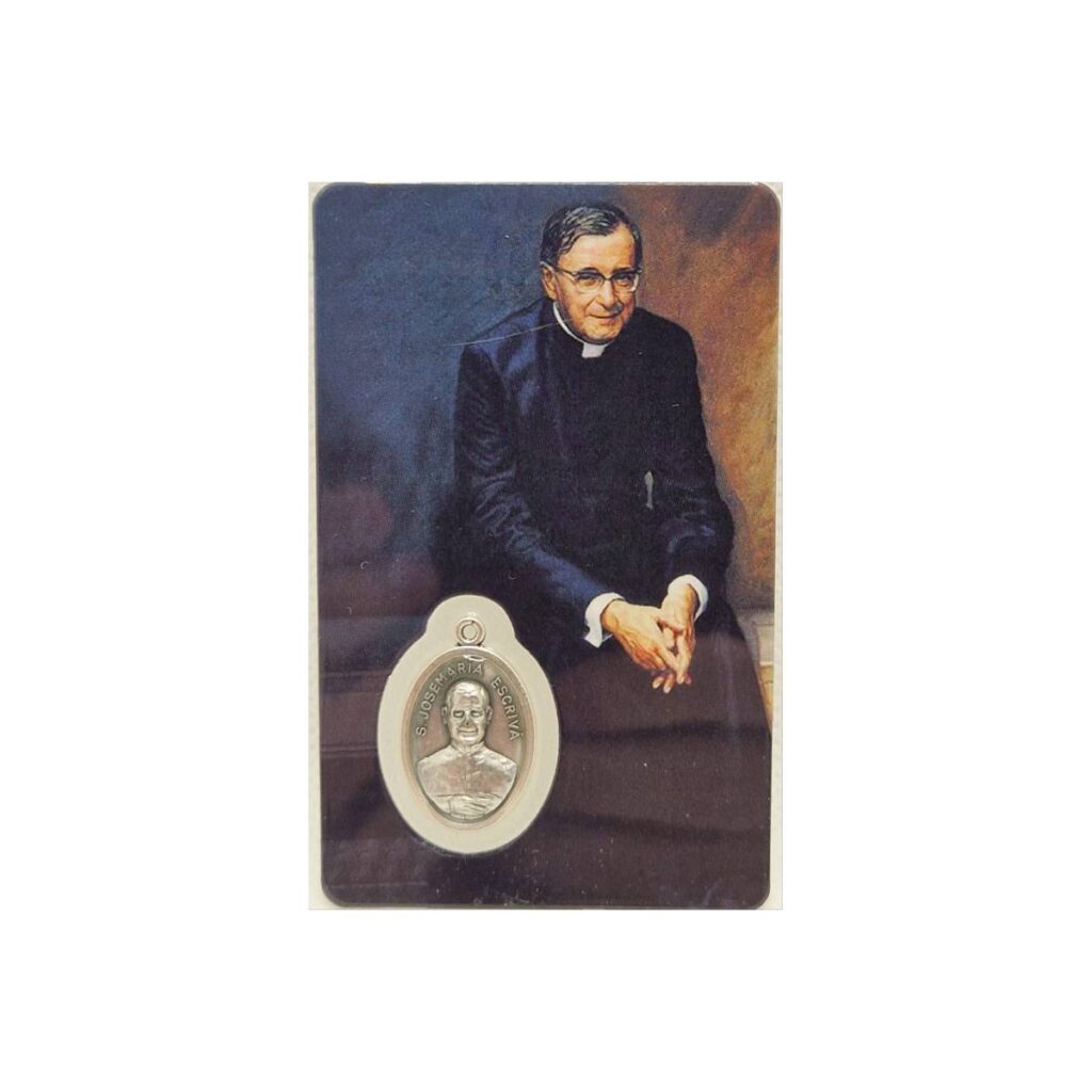 Estampa de San Jose Maria Escriva con medalla y oración – Estampería ...