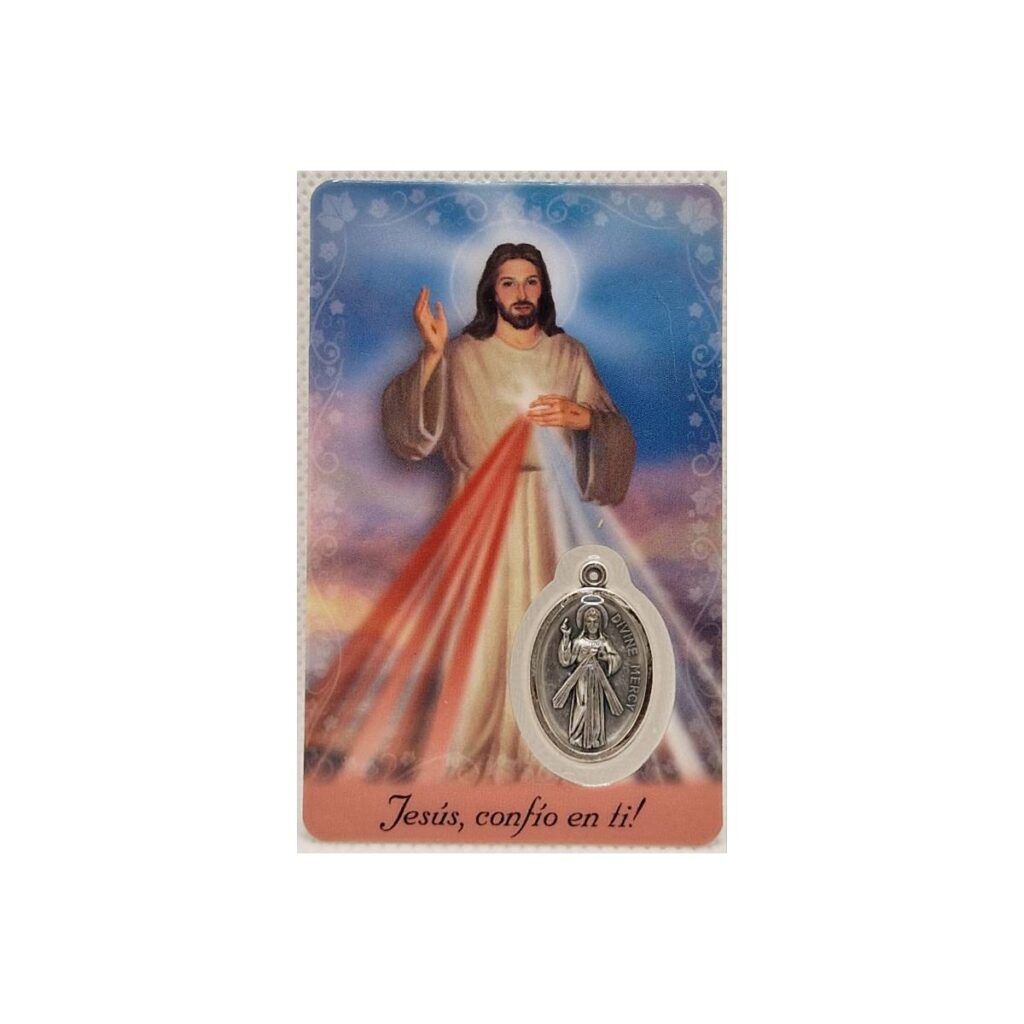 Estampa de Jesus de la Misericordia con medalla y oracion – Estampería ...